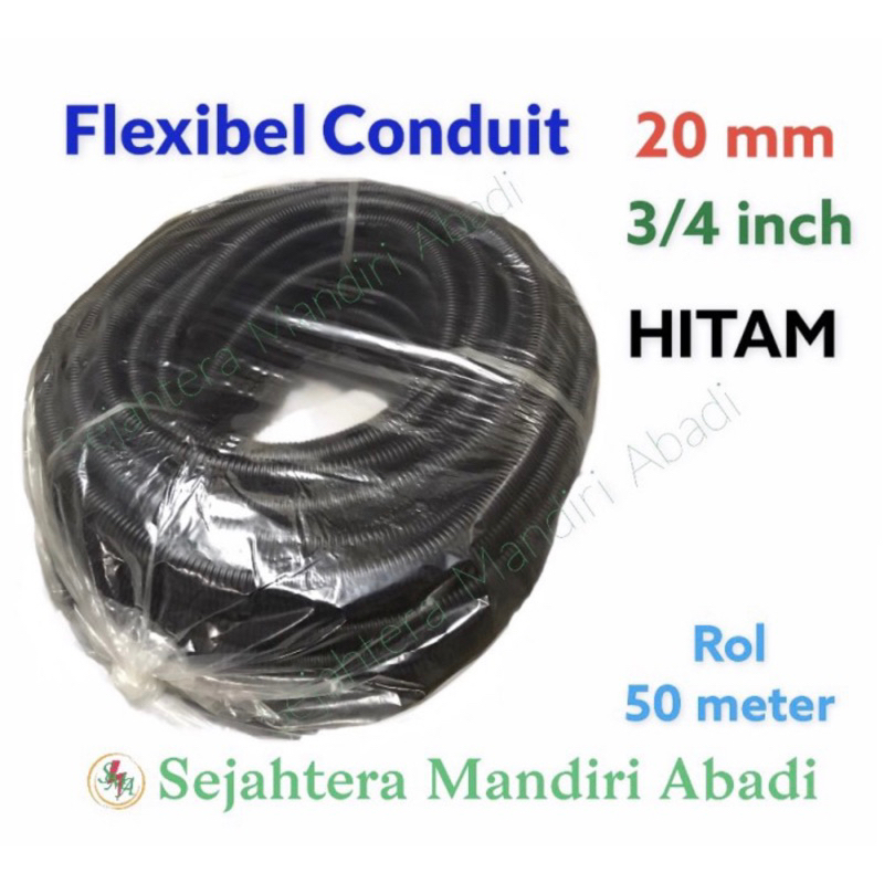 Jual Flexible Conduit PVC 20mm HItam Roll Polos | Shopee Indonesia