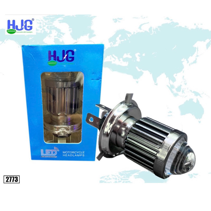 Jual Lampu LED LASER utama motor mobil D2 H4 putih kuning merk HJG Bohlam led H4 laser HI/LO ...