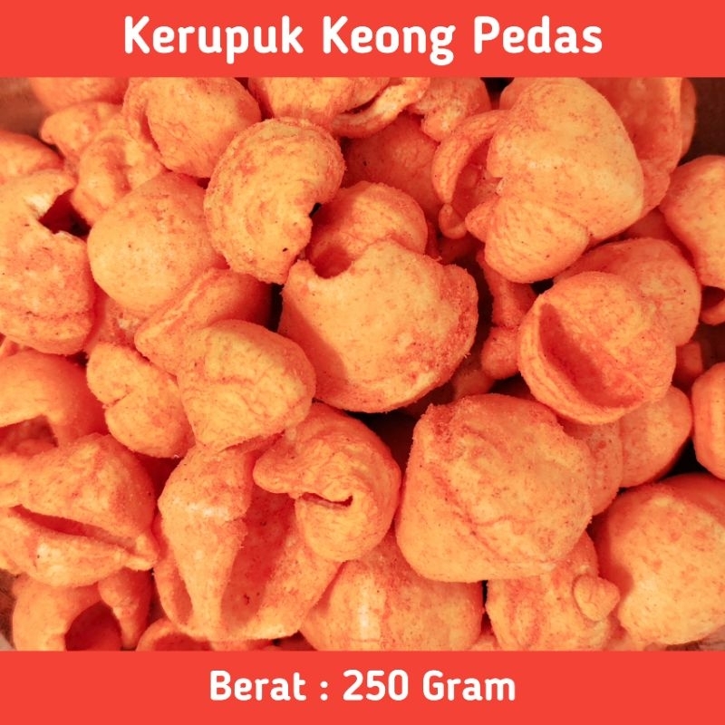 Jual Aneka Cemilan Snack Pedas Kerupuk Keong Rambo Pedas Kiloan 250 ...