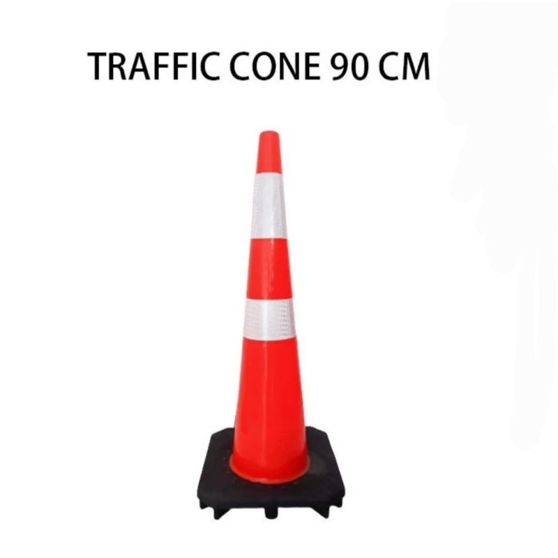 Jual safety cone traffic cone 90 cm base hitam karet | Shopee Indonesia