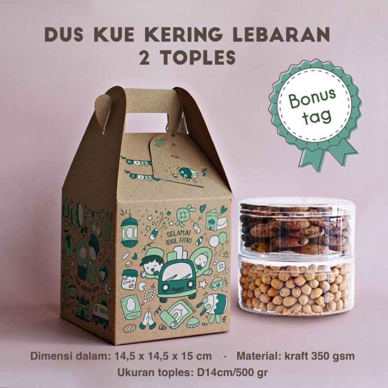 Jual Dus kue kering Lebaran isi 2 toples/Box kue kering Lebaran ...