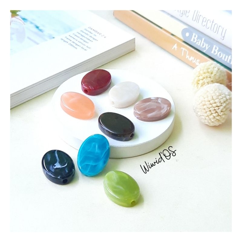 Jual (5 biji) MANIK MARMER OVAL 2 cm | Shopee Indonesia