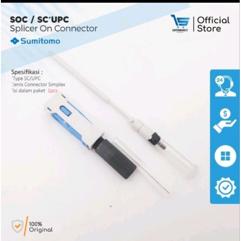Jual SOC SUMITOMO Splice On Connector Fiber Optic SC-UPC FTTH | Shopee ...