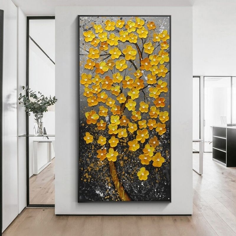 Jual hiasan dinding lukisan bunga cantik moderen plus bingkai | Shopee ...