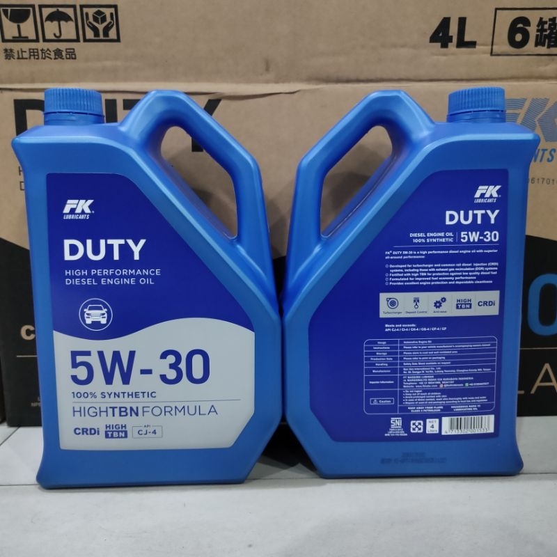 Jual OLI FK DUTY 5W30 DIESEL GALON 4 LITER 4L (PASTI JAYA BAN) | Shopee ...