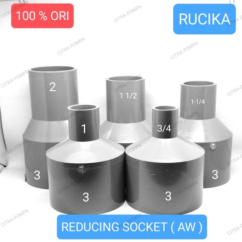 Jual RUCIKA REDUCING SOCKET 3 X 3/4" AW ,3 X 1" AW / PLOK SOCK 3 X 3/4 ...