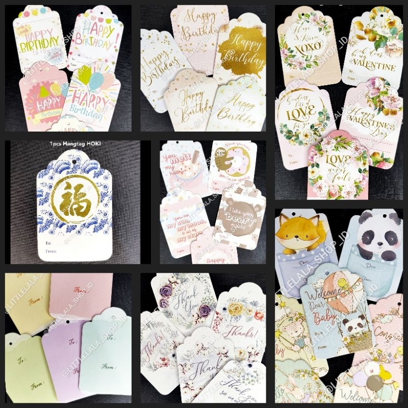Jual Hangtag Valentine ECER 1pcs ACAK /Kartu ucapan Thank you/Valentine ...