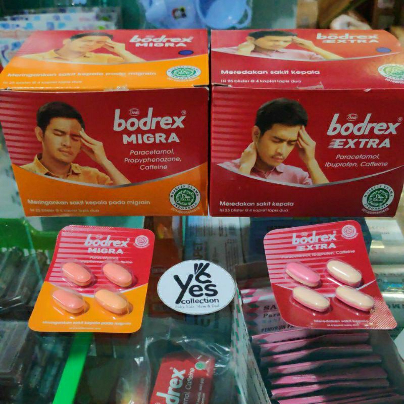 Jual Bodrex Extra & Migra 4 Kaplet Meredakan sakit kepala migrain Obat ...