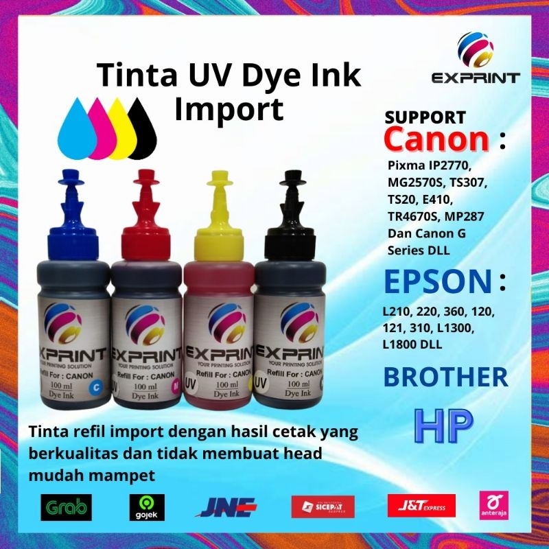 Jual TINTA REFILL UV DYE INK 85ml For Canon /Epson /Brother | Shopee ...
