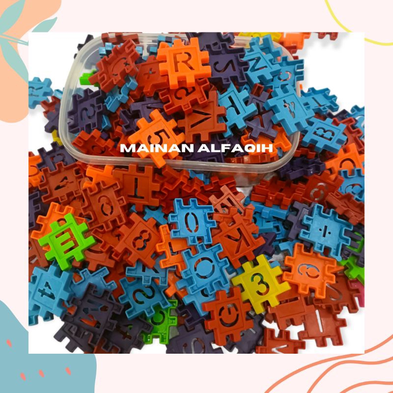 Jual Mainan Anak Edukatif / Mainan Lego / Meronce Kubus Huruf dan Angka ...