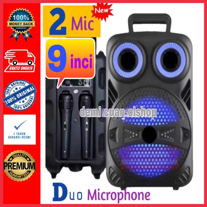 Jual SIAP DUET.. Speaker Salon Bluetooth Karaoke 2 Mic Ukuran 9 inchi ...