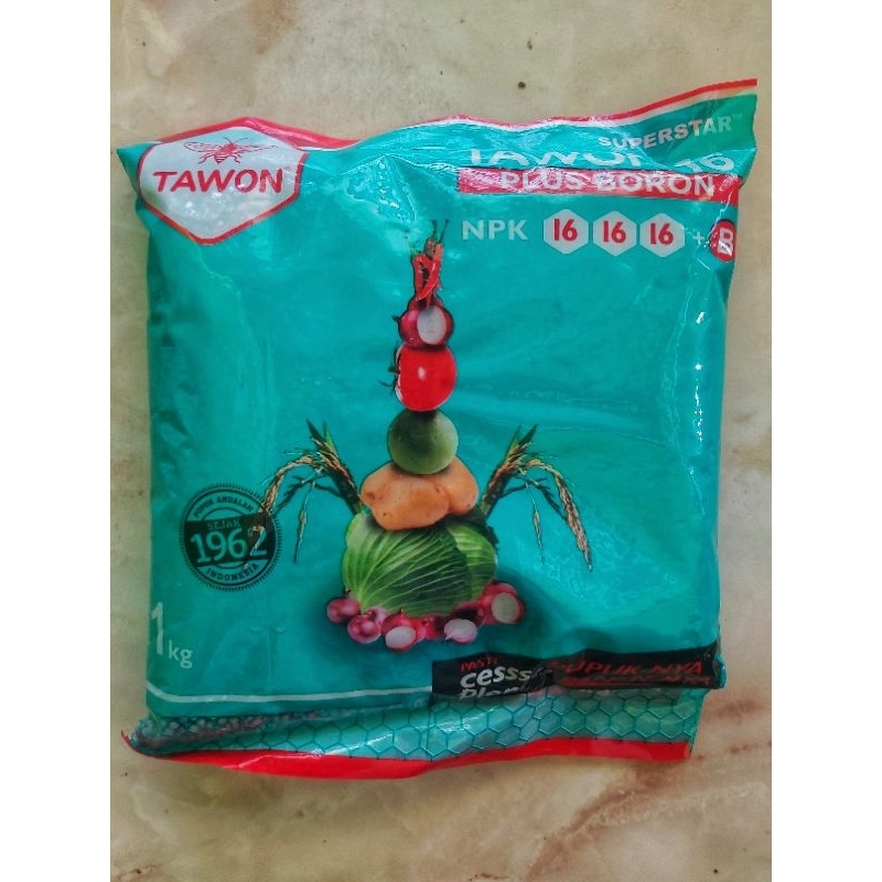 Jual NPK 16.16.16 + BORON CAP TAWON / 1KG original kemasan pabrik ...