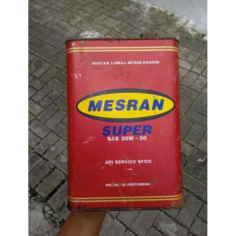 Jual Kaleng Oli Minyak Lumas Mesin Bensin Mesran Super SAE 20W - 50 API ...