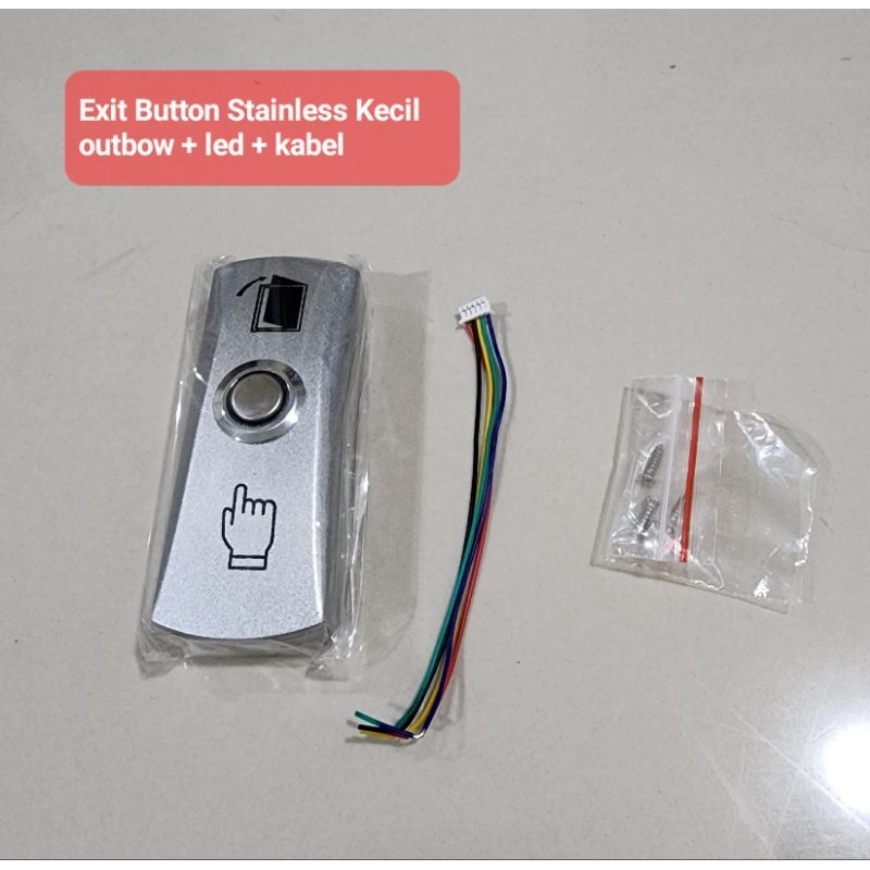 Jual Release Exit Button + Outbow Led Mini / Push Button + Out bow + Led Mini Door Release ...