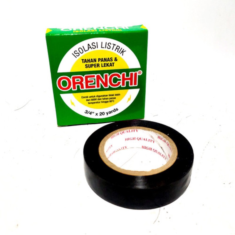 Jual ORENCHI Isolasi Listrik Isolasi Kabel Isolasi Hitam ORENCHI 3/4 x ...