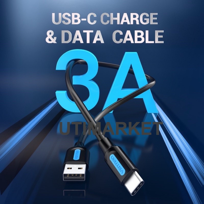 Jual kabel data usb type c 3A fast charging vention | Shopee Indonesia
