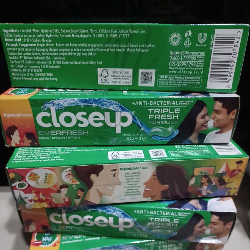 Jual Close Up Ever Fresh Triple Fresh 110 Gr| Pasta Gigi Anti Bacterial ...