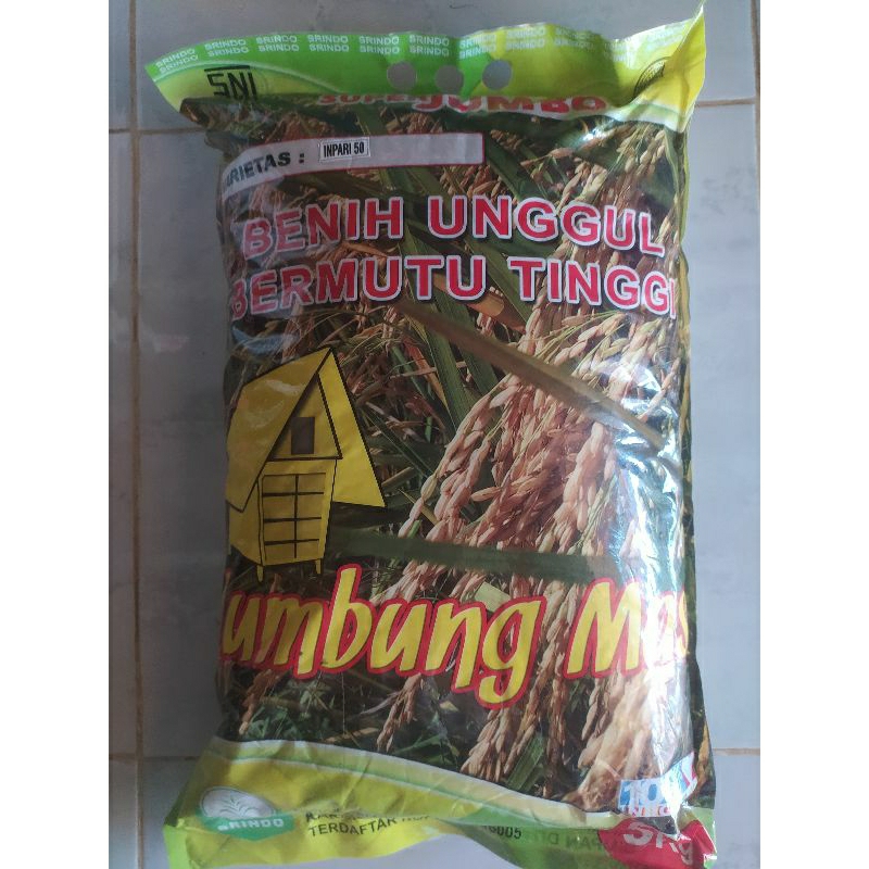 Jual benih padi terbaru INPARI 50 MAREM label biru tahan blast kemasan ...