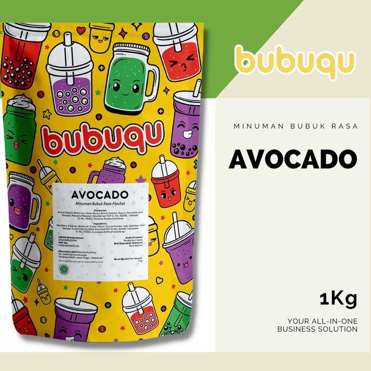 Jual Bubuqu Powder Drink Avocado Milk - Bubuk Minuman Alpukat Susu 1 Kg ...