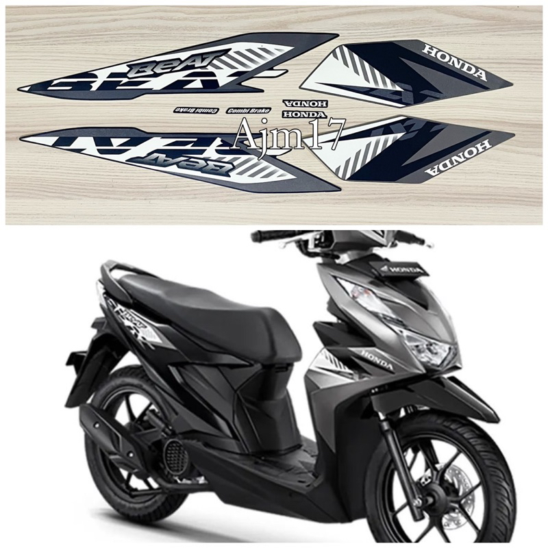 Jual STIKER STRIPING MOTOR BEAT 2023 CBS ABU HITAM JAZZ SILVER BLACK ...