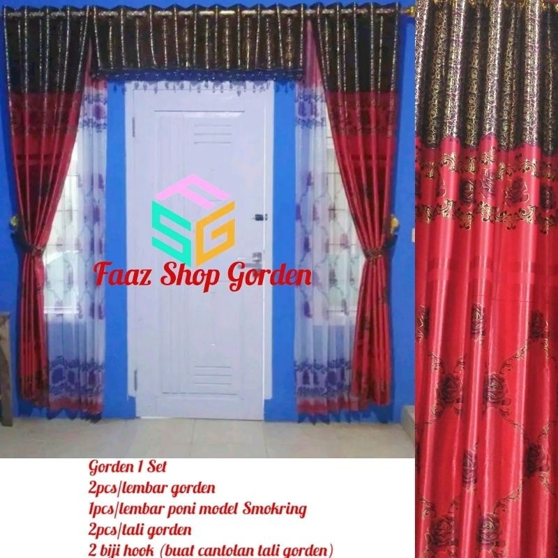 Jual Gorden Poni Pintu Tengah Gorden 1 Set Lengkap Gorden Jendela ...