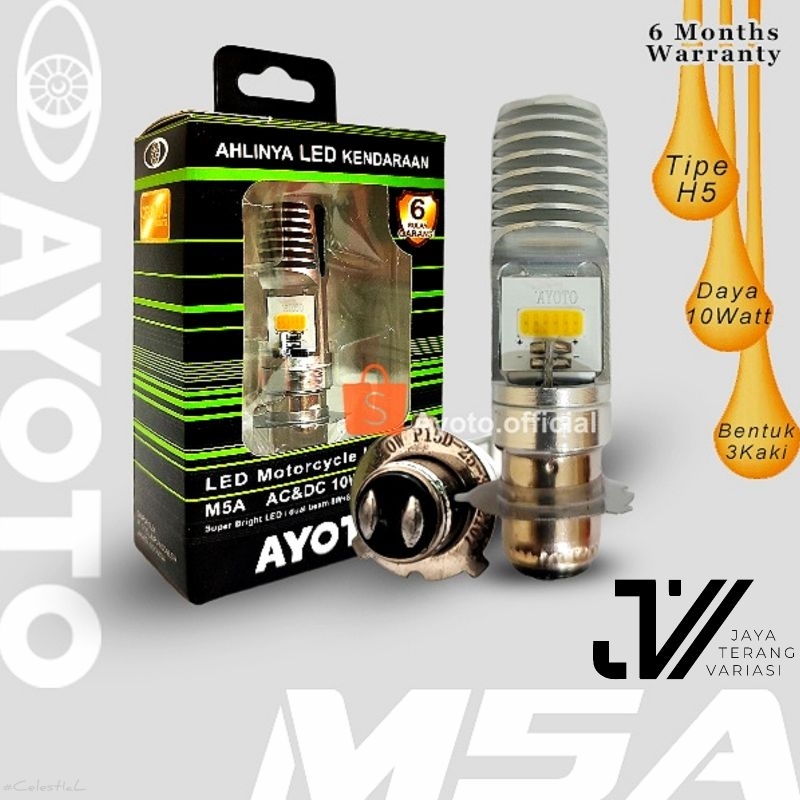 Jual Lampu LED motor AYOTO M5A AC/DC 10WATT BEBEK KAKI 3 /AYOTO M5A H6 ...