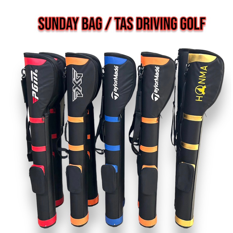 Jual tas sunday bag tas golf driving bag golf sunday bag hitam - bag ...