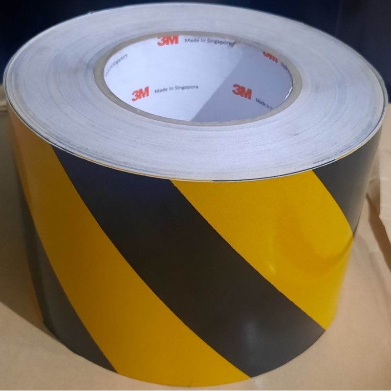 Jual 3M Scotlite Reflecrive Policeline-Baricade Tape-Zebra-Sticker Safety Kuning Hitam 10 cm ...