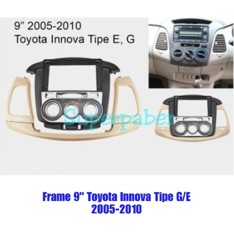 Jual Frame Headunit 9Inch TOYOTA INNOVA TIPE G/E Tahun 2005-2010 ...
