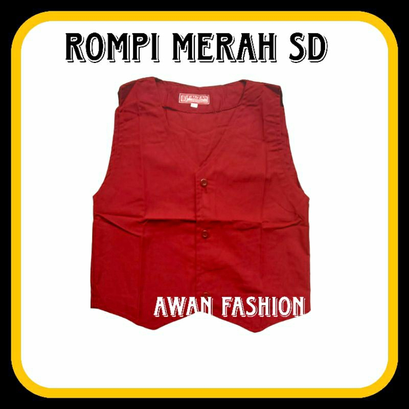 Jual Rompi Seragam Sekolah SD Rompi Merah Lengkap Ukuran Kelas 1 sampai ...