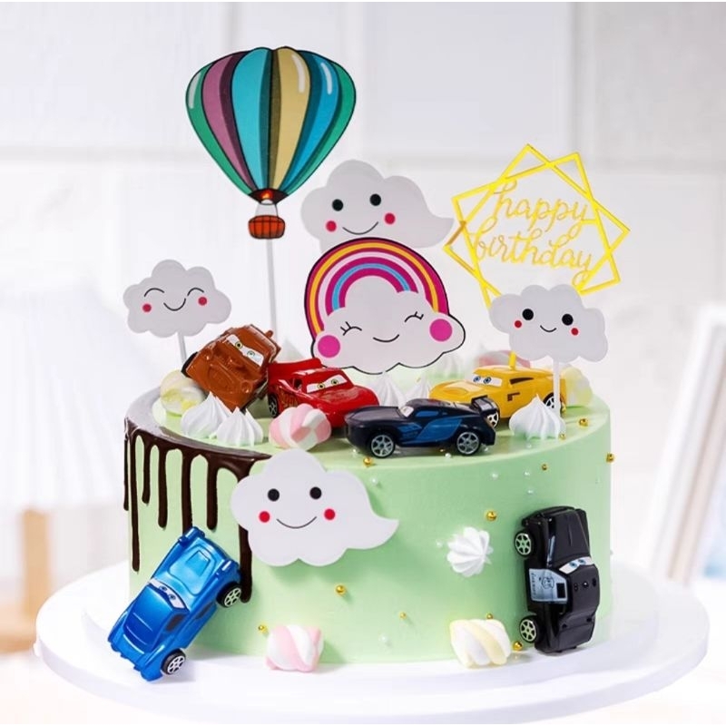 Jual toper kertas rainbow unicorn awan cake dekor kertas | Shopee Indonesia