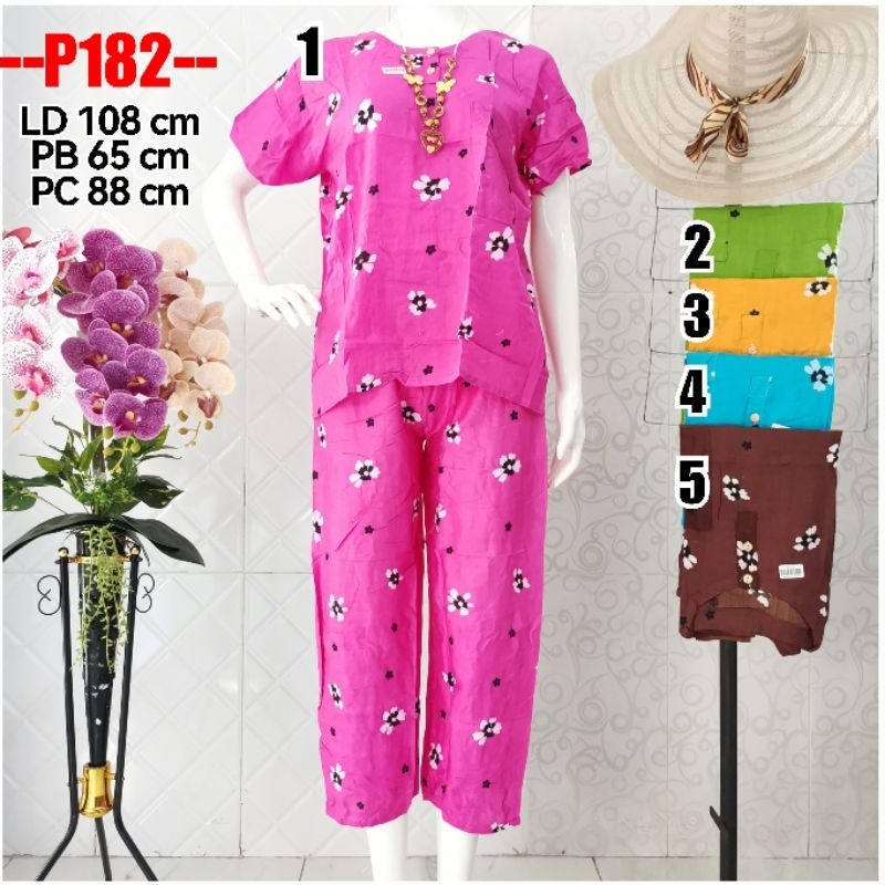 Jual P182 - Baju Tidur Batik Babydoll Batik setelan CP Baju Busui Menyusui Kancing Depan Piyama ...