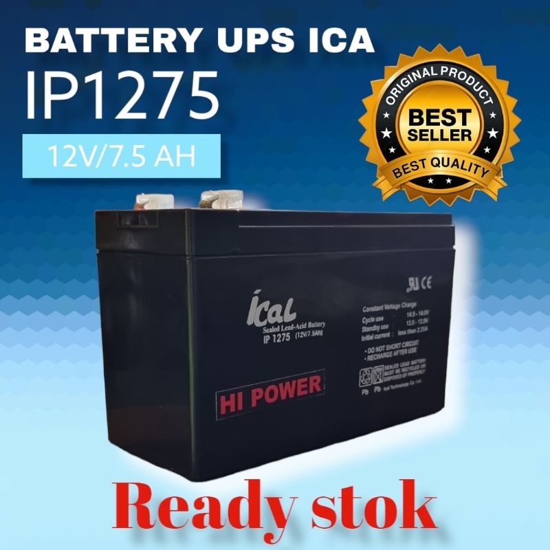 Jual BATTERY ups ICAL 12V 7,5 Ah MURAH | Shopee Indonesia