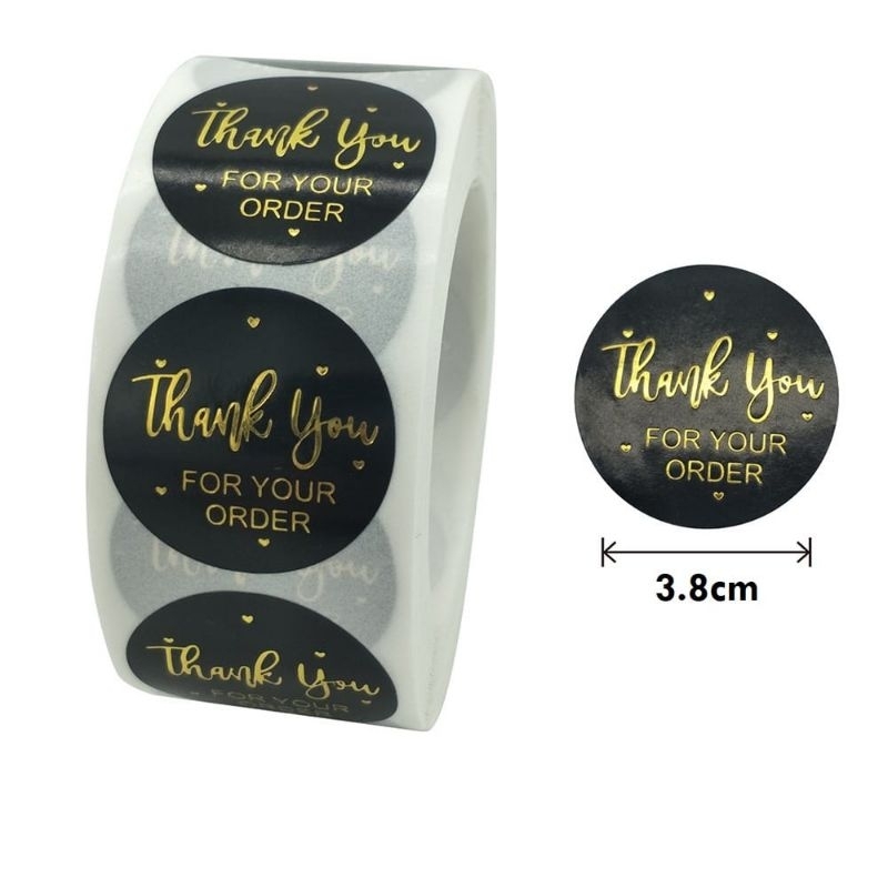 Jual BIG Roll Sticker 3.8 Cm -+ BIG JUMBO ISTIMEWA Sticker Thank You ...