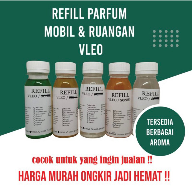 Jual REFILL PARFUM MOBIL / RUANGAN VLEO 100ML BERBAGAI VARIAN | Shopee ...