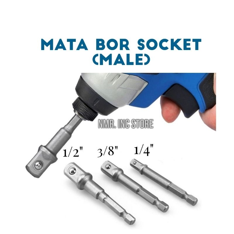 Jual Mata Bor Socket, Adaptor Obeng Impact Driver Hexagonal Ke Pas 1/4 ...