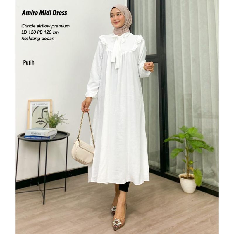 Jual AMIRA MIDI DRESS CRINKLE AIRFLOW / Dress Lebaran | Shopee Indonesia