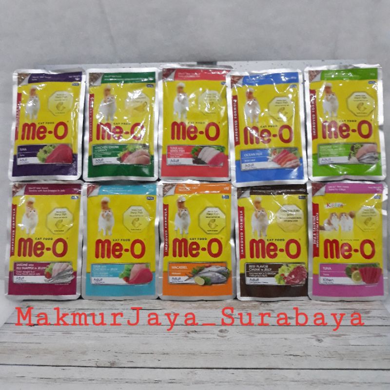 Jual MEO pouch 80gr Makanan Kucing Basah/Wet food kitten&adult varian ...