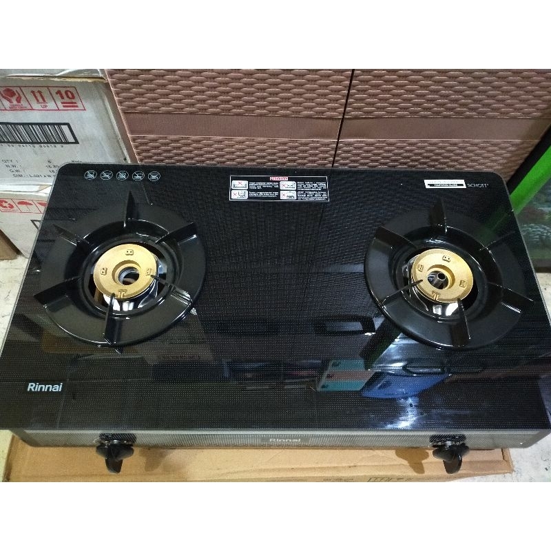 Jual Kompor Gas Rinnai 2 tungku api besar kaca tempered glass 712- GA ...