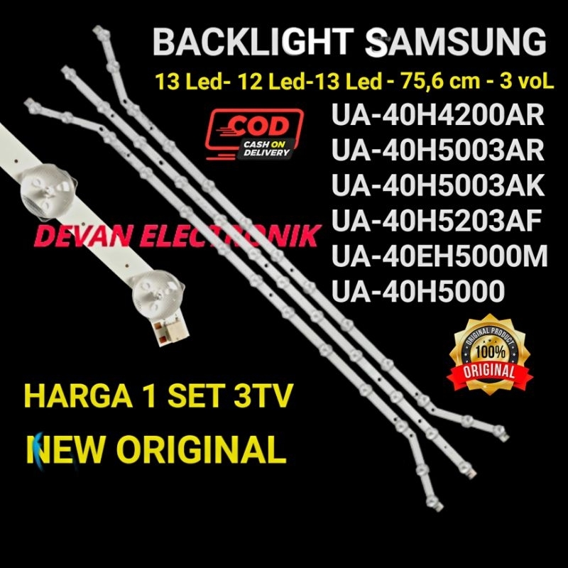 Jual BACKLIGHT TV LED SAMSUNG 40INC UA 40H4200AR UA40H5003AR UA40H5003AK UA40H5203AF UA40EH5000M ...