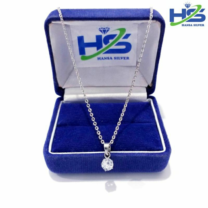 Jual Kalung Perak Wanita Silver Asli 925 Lapis Emas Putih Rantai Nori ...