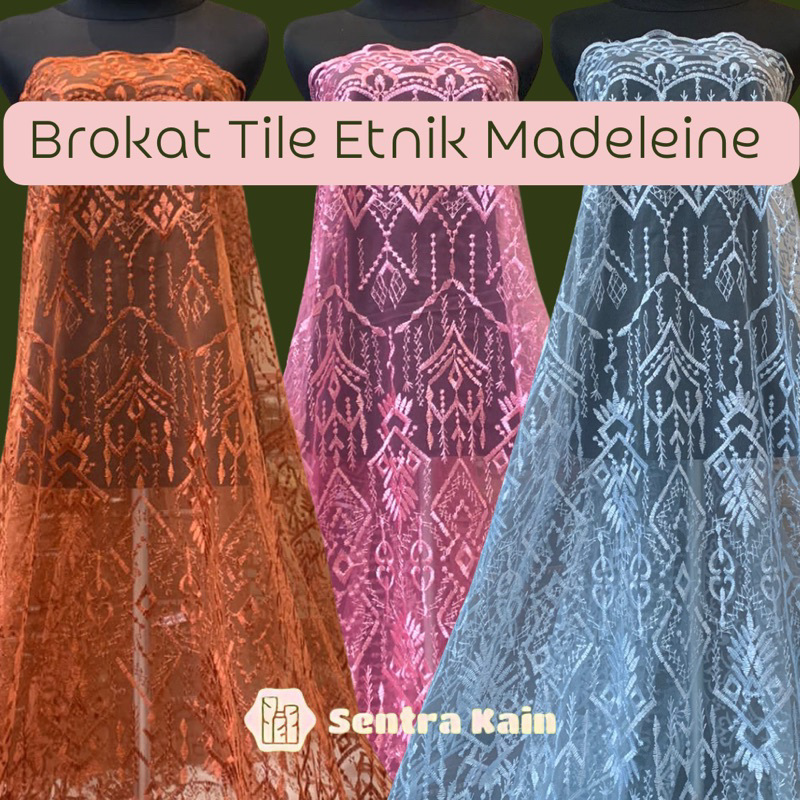 Jual Brokat Tile Etnik Madeleine Series 1 Sage Green / Terracota / Pink ...