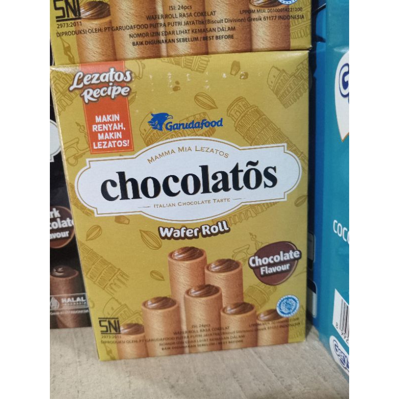 Jual CHOCOLATOS WAFER ROLL RASA COKLAT 1 BOX ISI 24PCS | Shopee Indonesia