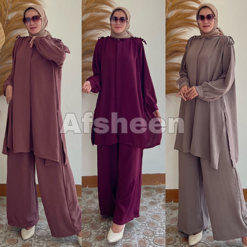 Jual SET TUNIK SABRINA CRINKEL AIRFLOW PREMIUM/ONE SET TUNIK JUMBO ...