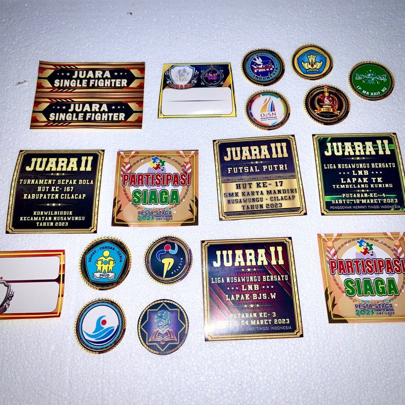 Jual Stiker Juara Piala & Logo Perlombaan Custom | Shopee Indonesia