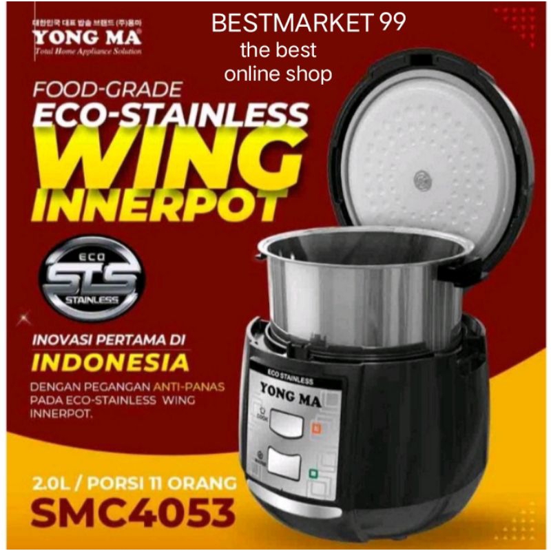 Jual MAGIC COM YONG MA SMC 4053 / 7073 YONGMA 2 LITER STAINLESS GARANSI ...