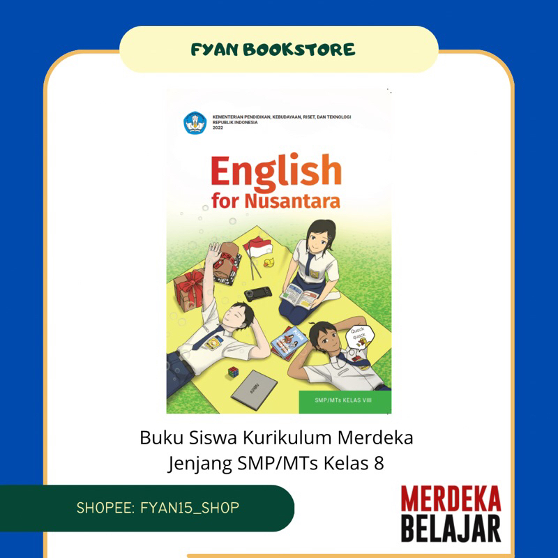 Jual Fyan Book Store: Buku English for Nusantara untuk SMP/MTs Kelas VIII Kurikulum Merdeka ...