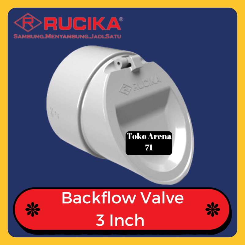 Jual Backflow back flow Valve 3" 3 inch PVC Rucika Tutup pipa anti ...
