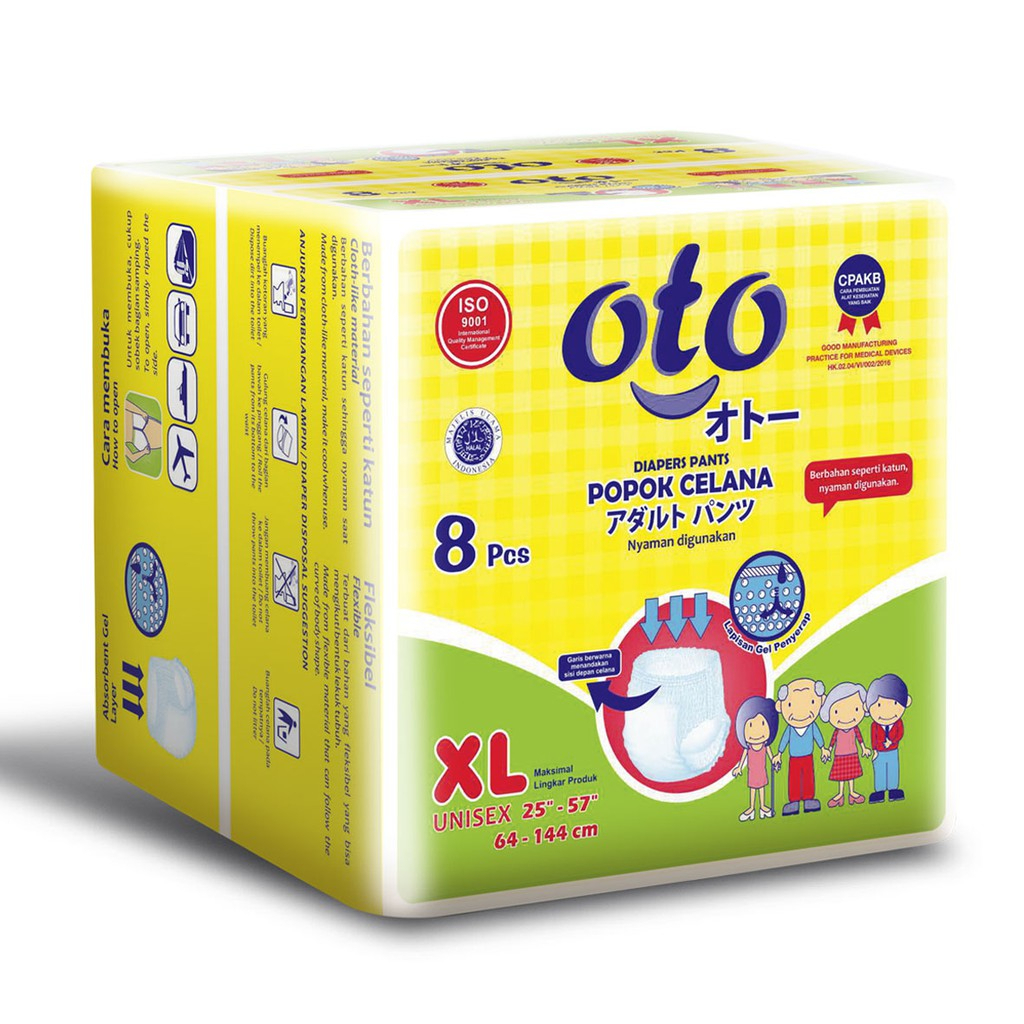 Jual OTO Diapers Adult Pants / Popok Dewasa model Celana Ukuran XL, isi 8 pcs | Shopee Indonesia