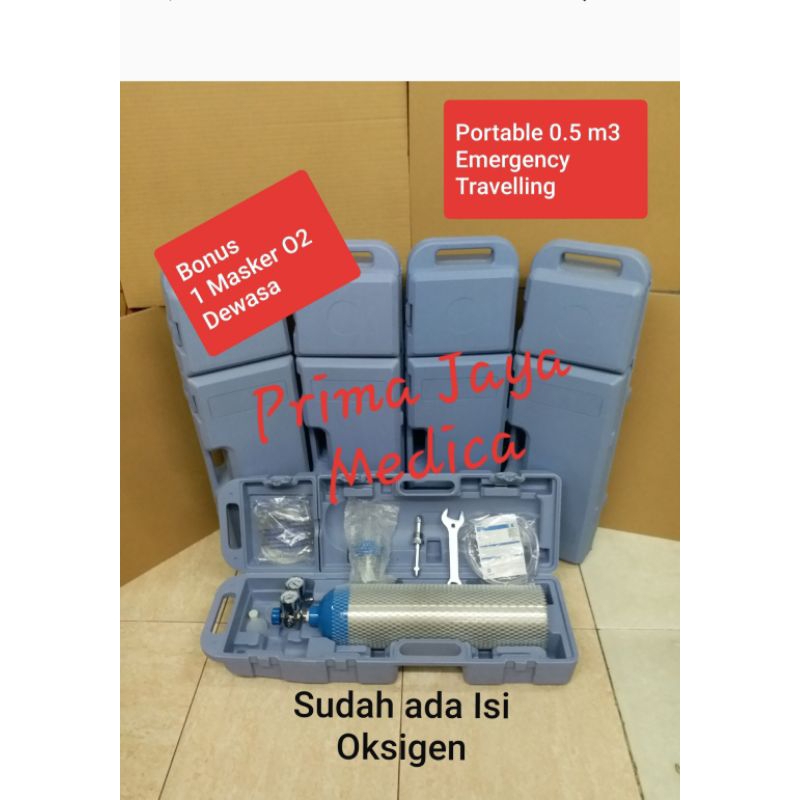 Jual Tabung Oksigen Travelling 0.5 m3 Tabung Oksigen Portable Emergency - Koper | Shopee Indonesia